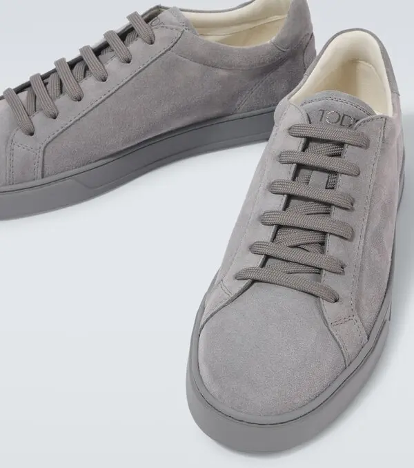 TOD'S Suede Lace-up Sneakers - Grey