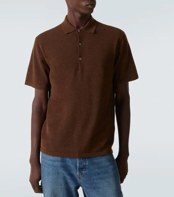 Arch4 Cashmere Polo Shirt - Brown