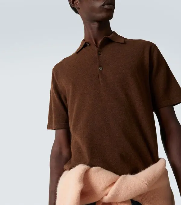 Arch4 Cashmere Polo Shirt - Brown