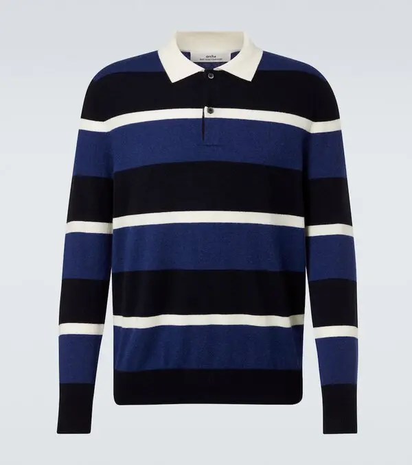 Arch4 Striped Cashmere Polo Sweater