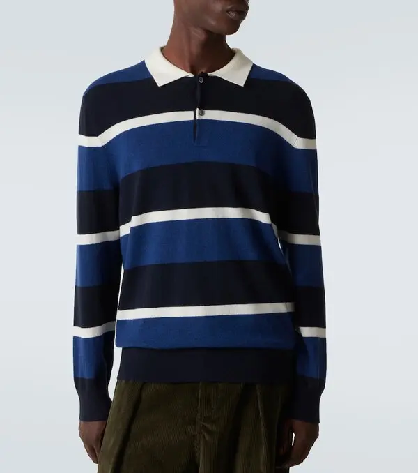 Arch4 Striped Cashmere Polo Sweater