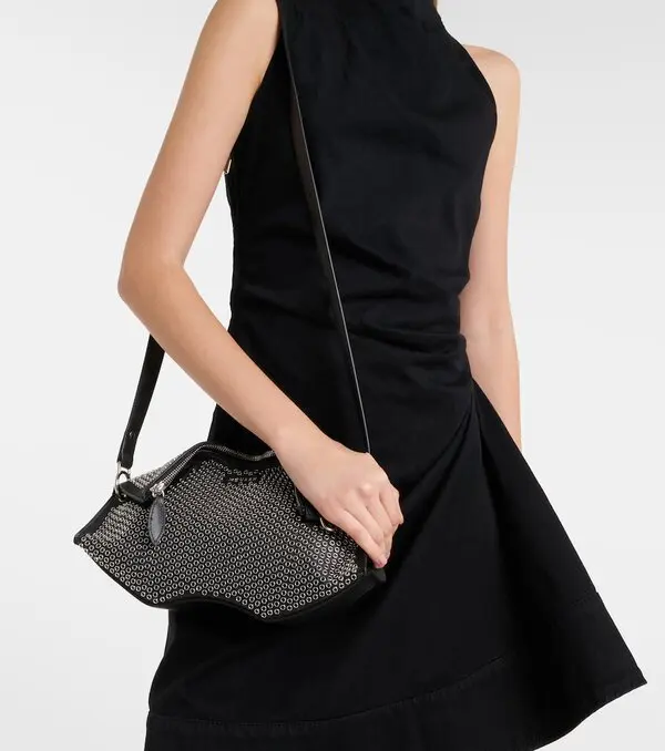 Alexander McQueen Manta Embellished Leather Clutch - Black