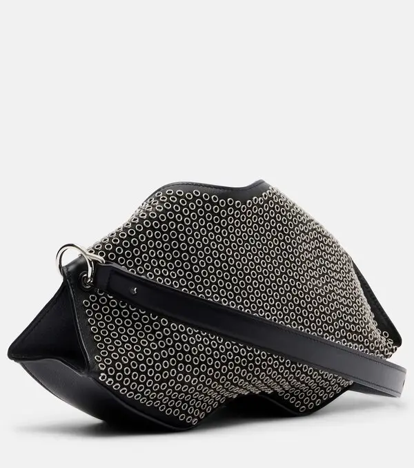 Alexander McQueen Manta Embellished Leather Clutch - Black
