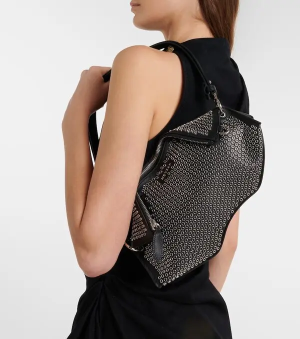 Alexander McQueen Manta Embellished Leather Clutch - Black