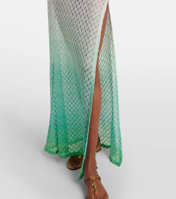Missoni Open-knit One-shoulder Lamé Beach Cover-up - Multicoloured