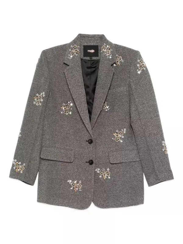 Maje Floral-embroidered Blazer