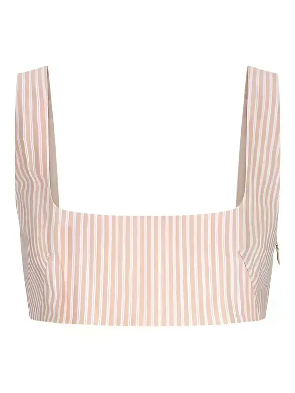 Andamane Striped Square-neck Bralette Top