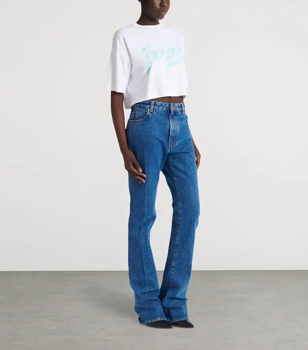 Balmain Elongated Straight Leg Jeans - Blue