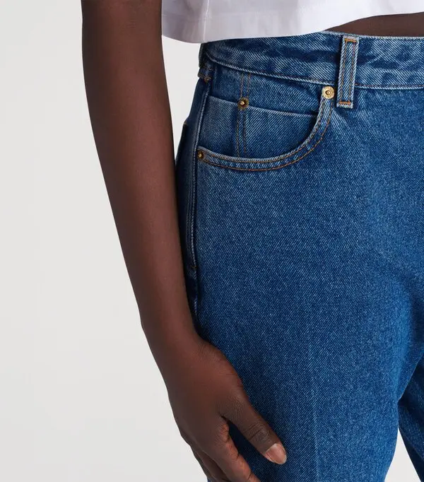 Balmain Elongated Straight Leg Jeans - Blue