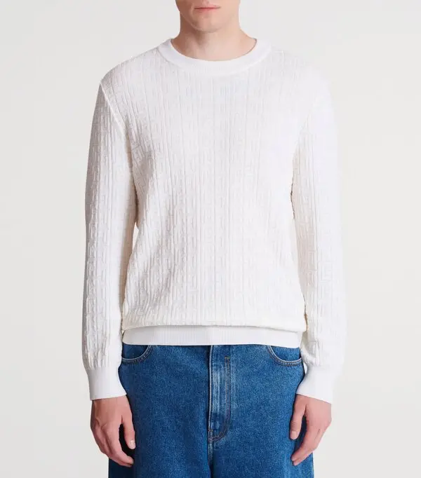 Balmain Monogram Wool-linen Blend Sweater
