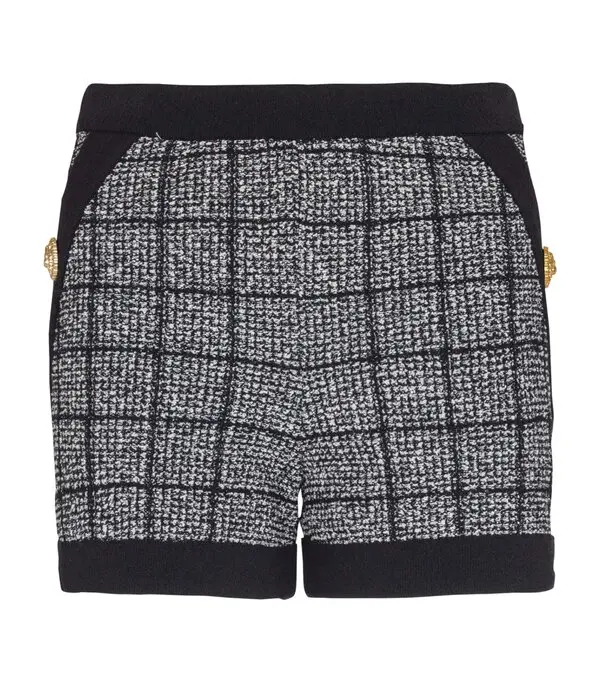 Balmain Tweed Check Shorts