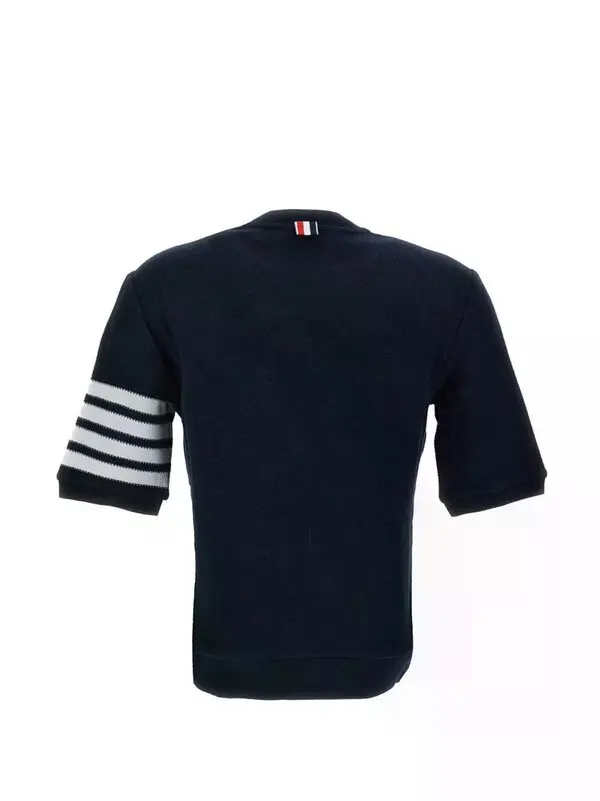 Thom Browne Textured Cotton Piqué 4-bar T-shirt