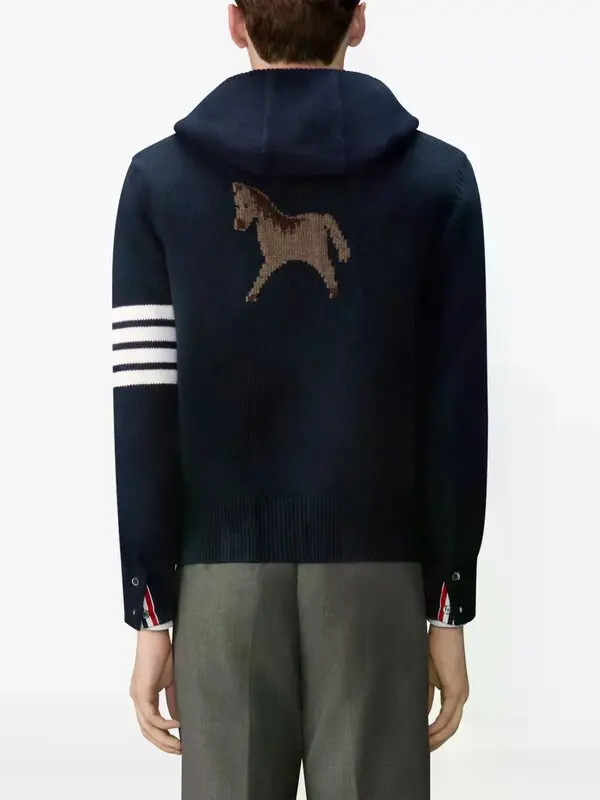 Thom Browne Lunar New Year Intarsia 4-bar Hoodie