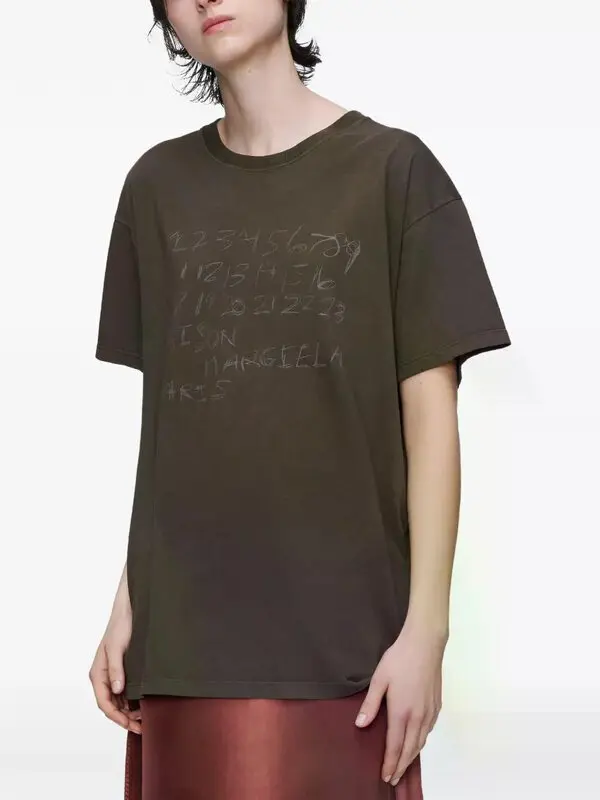 MAISON MARGIELA Numerical Cotton T-shirt - Brown