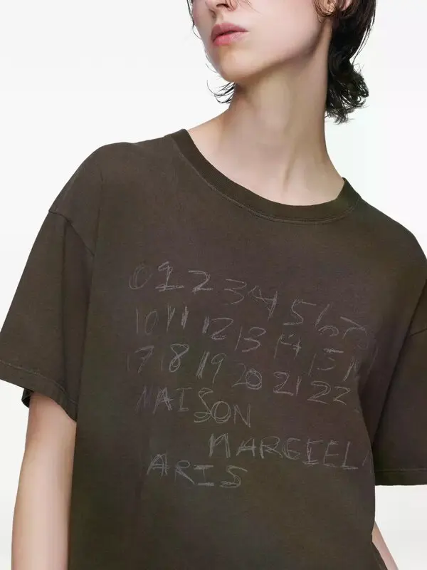 MAISON MARGIELA Numerical Cotton T-shirt - Brown