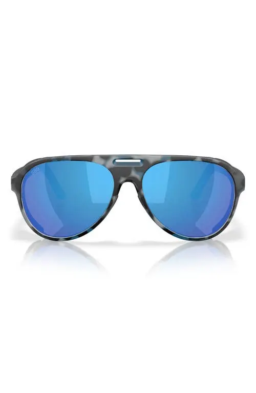 COSTA DEL MAR Grand Catalina 59mm Polarized Aviator Sunglasses - Deep Water Camo/blue 580g