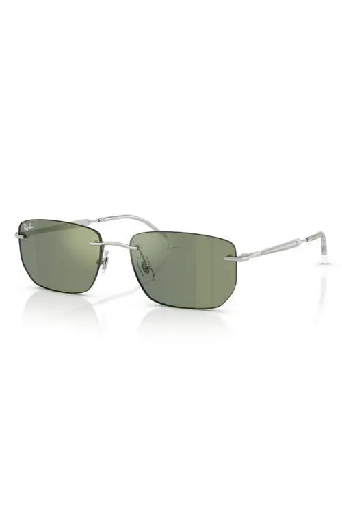 Ray-ban 56mm Rimless Sunglasses - Silver