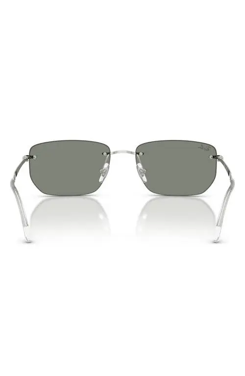 Ray-ban 56mm Rimless Sunglasses - Silver