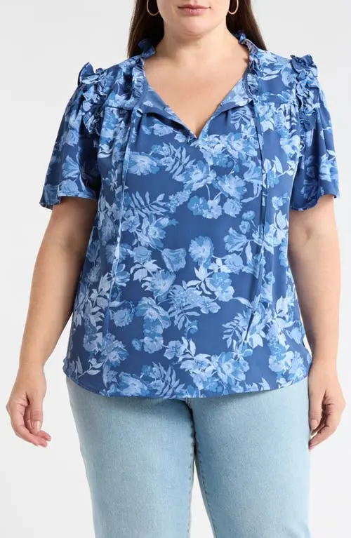 SUGARLIPS Floral Ruffle Top