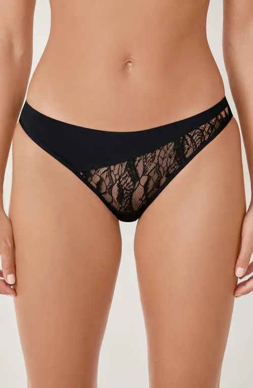 ETAM Mysterieuse Lace Trim Panties - Black