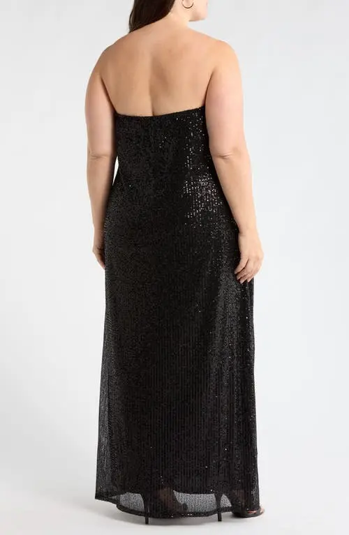 SUGARLIPS Strapless Sequin Maxi Dress