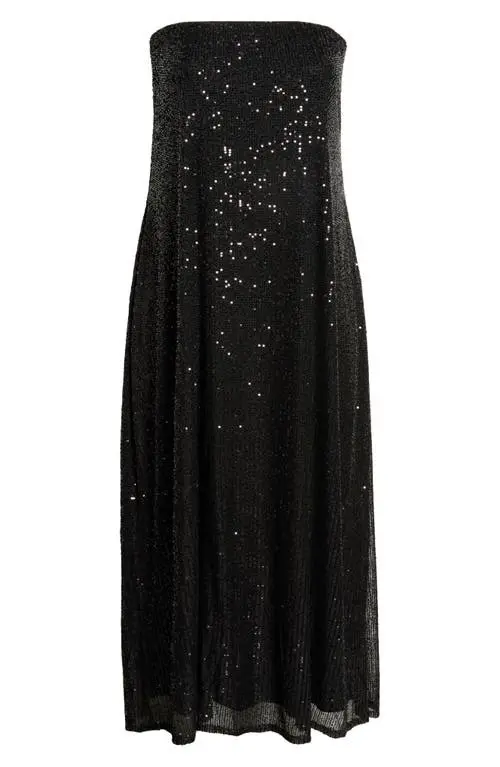 SUGARLIPS Strapless Sequin Maxi Dress