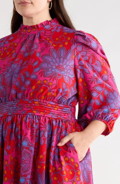 SUGARLIPS Floral Pleated Dress