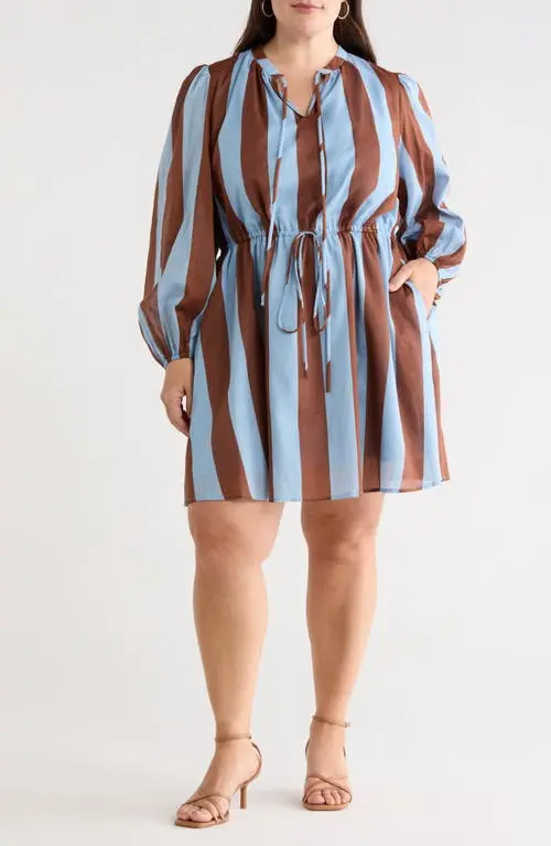 SUGARLIPS Evabelle Stripe Long Sleeve Shift Dress
