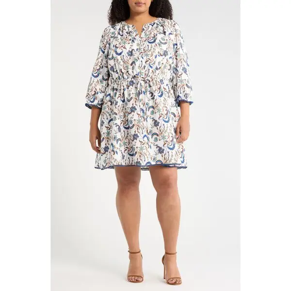 SUGARLIPS Ralston Floral Print Mini Dress - Off-white-multi