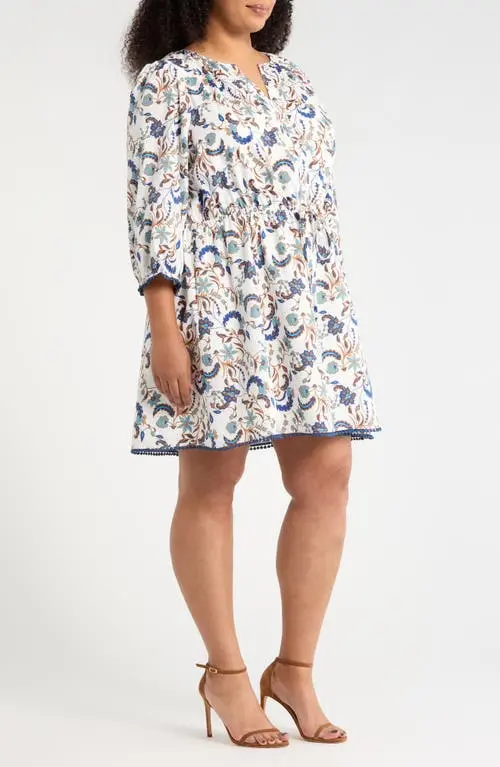 SUGARLIPS Ralston Floral Print Mini Dress - Off-white-multi