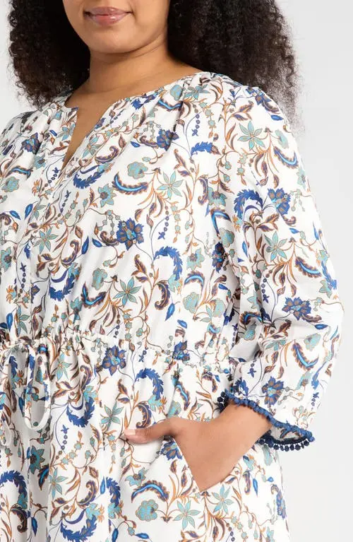 SUGARLIPS Ralston Floral Print Mini Dress - Off-white-multi