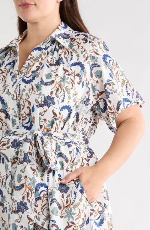 SUGARLIPS Ralston Floral Cotton Maxi Shirtdress
