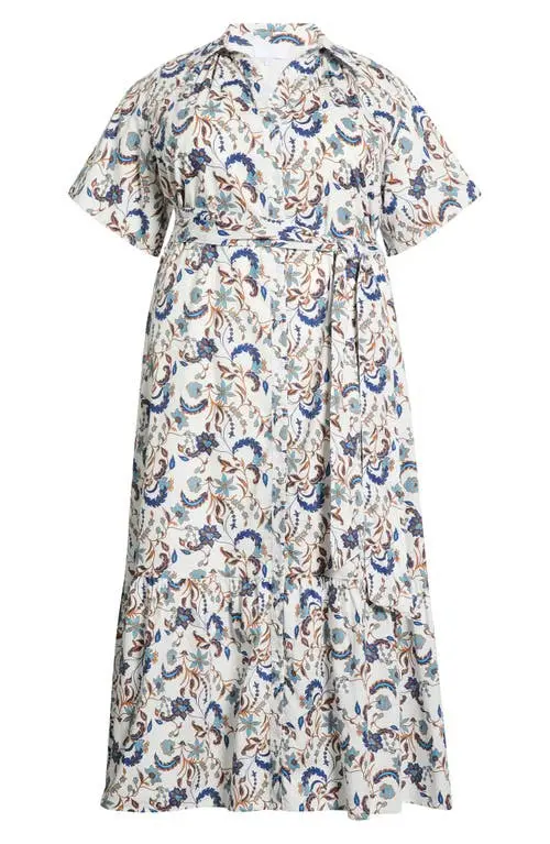 SUGARLIPS Ralston Floral Cotton Maxi Shirtdress