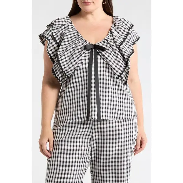 SUGARLIPS Dovery Gingham Ruffle Top