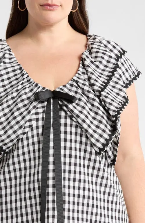 SUGARLIPS Dovery Gingham Ruffle Top