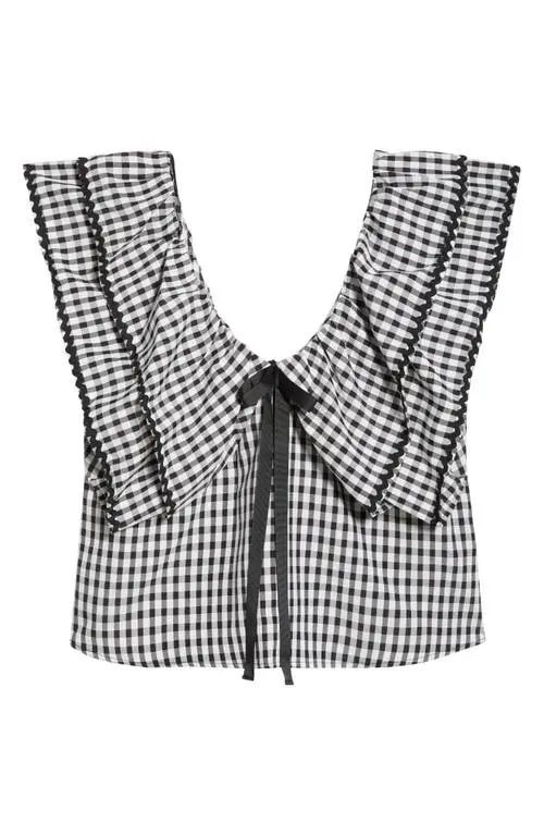 SUGARLIPS Dovery Gingham Ruffle Top
