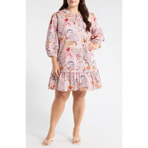 SUGARLIPS Floral Print Ruffle Hem Dress