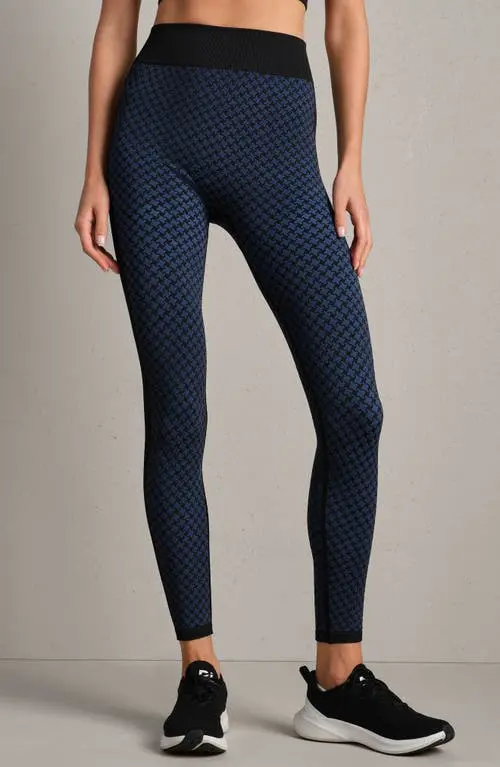 RHONE Houndstooth Check Leggings - Navy Blue Hounds