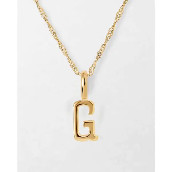 EDGE OF EMBER Solid Gold Initial Necklace - G