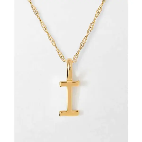 EDGE OF EMBER Solid Gold Initial Necklace - I