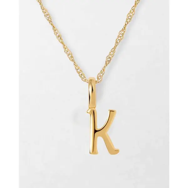 EDGE OF EMBER Solid Gold Initial Necklace - K