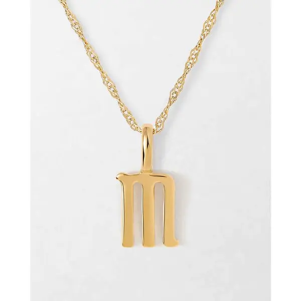 EDGE OF EMBER Solid Gold Initial Necklace - M