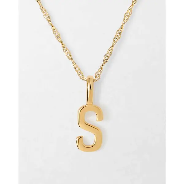 EDGE OF EMBER Solid Gold Initial Necklace - S
