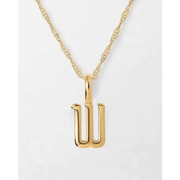 EDGE OF EMBER Solid Gold Initial Necklace - W