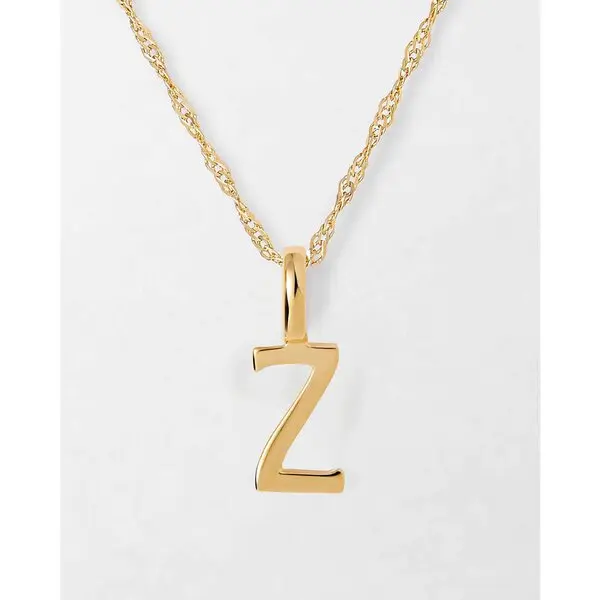 EDGE OF EMBER Solid Gold Initial Necklace - Z