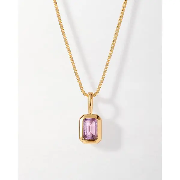 EDGE OF EMBER Deco Birthstone Necklace - Amethyst (february)