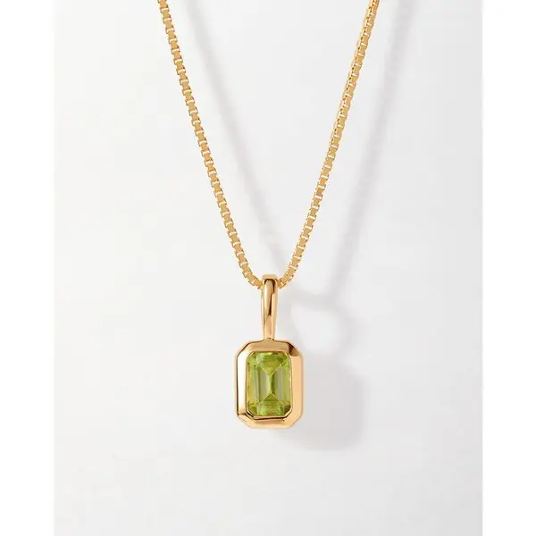 EDGE OF EMBER Deco Birthstone Necklace - Peridot (august)