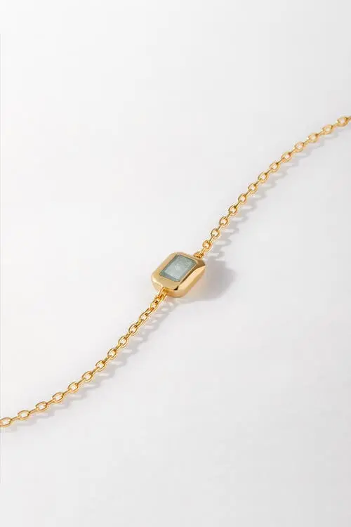 EDGE OF EMBER Deco Birthstone Bracelet - Aquamarine (march)