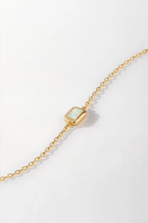 EDGE OF EMBER Deco Birthstone Bracelet - Opal (october)