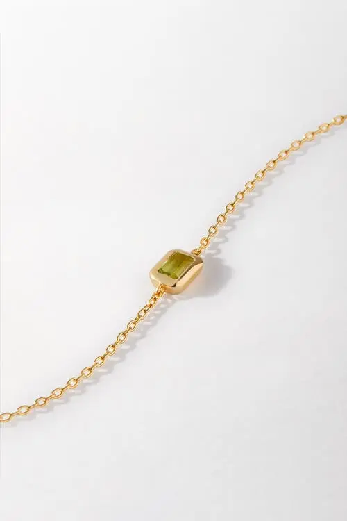 EDGE OF EMBER Deco Birthstone Bracelet - Peridot (august)